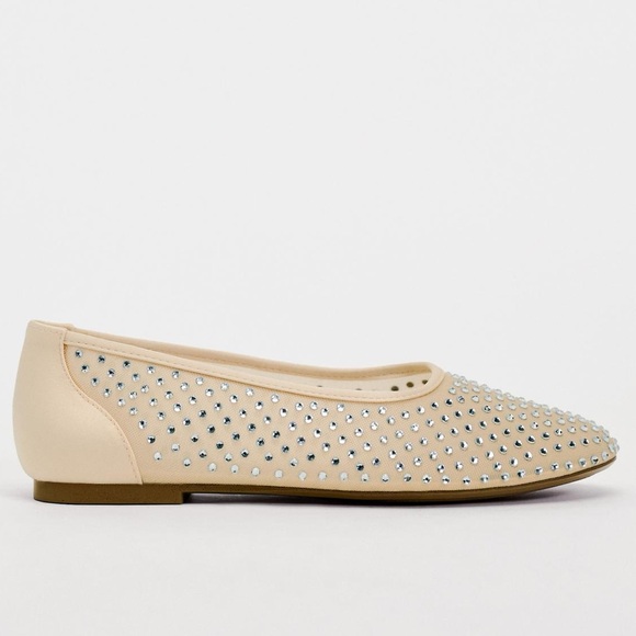 Zara | Shoes | Zara Mesh Rhinestone Flats 38 | Poshmark